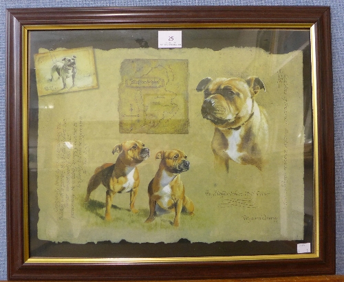 A Pollyanna Pickering print, The Staffordshire Bull Terrier and an ...