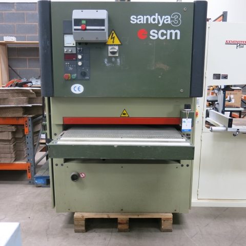 * SCM Sandya 3 rcs 2 head 950 wide through feed sanding machine c/w ...