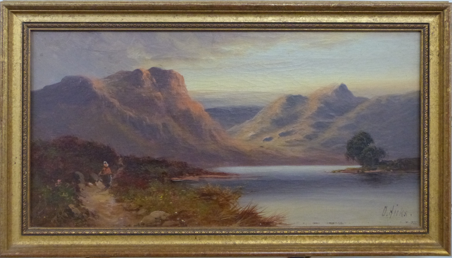 David Hicks (active 1885-1890) pair of oils on canvas, Highland loch ...