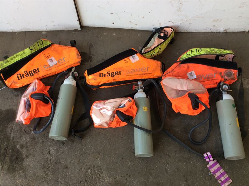 {051834} DRAGER SAVER CF10 TEN MINUTE EMERGENCY ESCAPE HOOD SETS ...