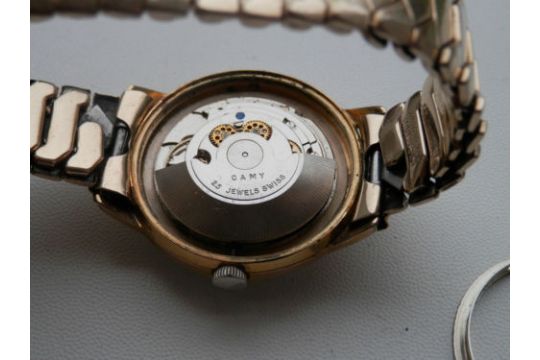E - RARE WORKING CAMY GENUINE GOLD PLATED SUPER AUTOMATIC 25 JEWEL ETA ...