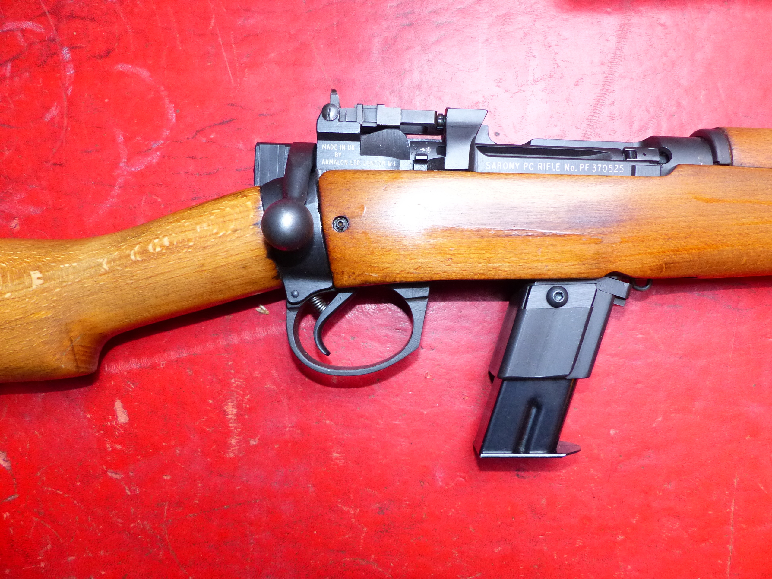 RIFLE. ARMALON LTD. 9mm BOLT ACTION CARBINE CONVERSION OF ENFIELD RIFLE ...