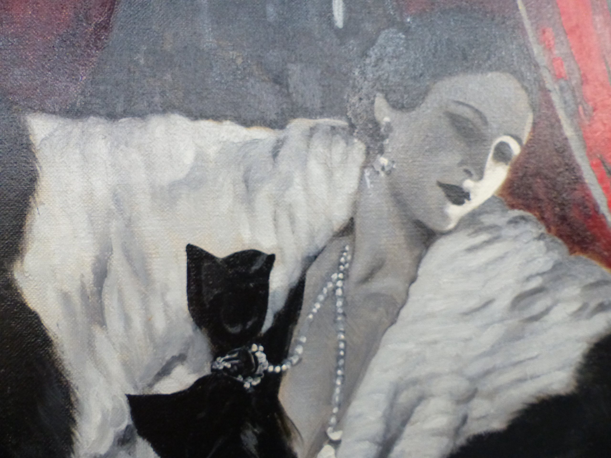 GILBERT S.WRIGHT (1880-1958) THE THEATRE SIGNED OIL ON CANVAS. 53 x ...