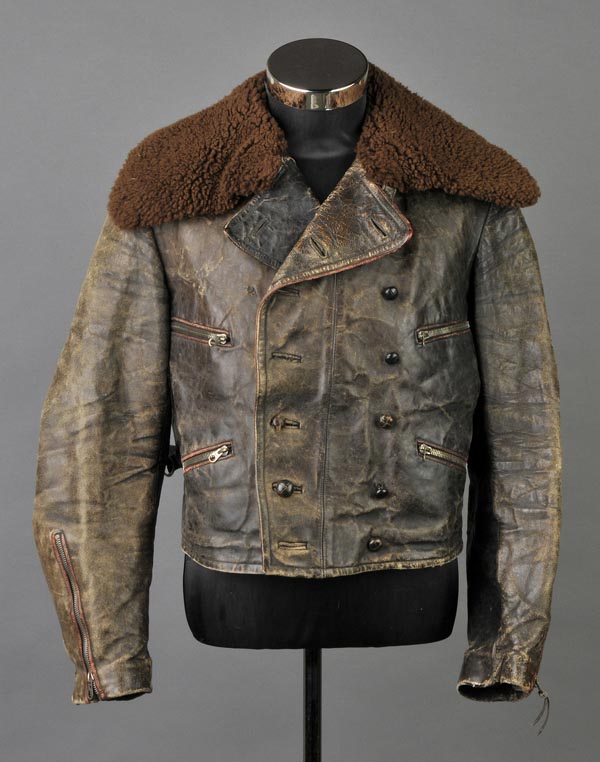 *Third Reich. A Luftwaffe leather flying jacket, with brown "fur ...