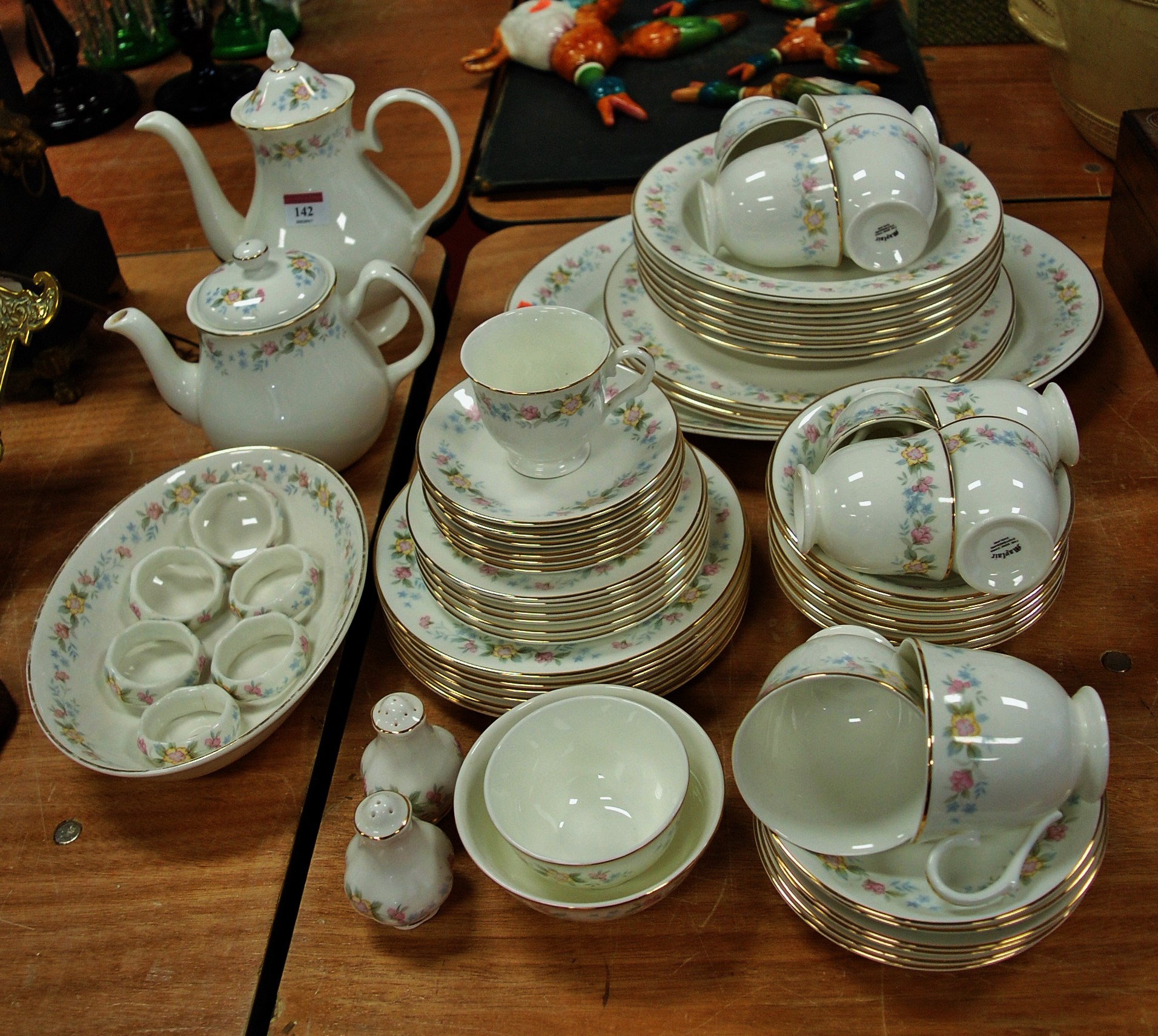 A Staffordshire bone china part tea and dinner service in the Mayfair ...