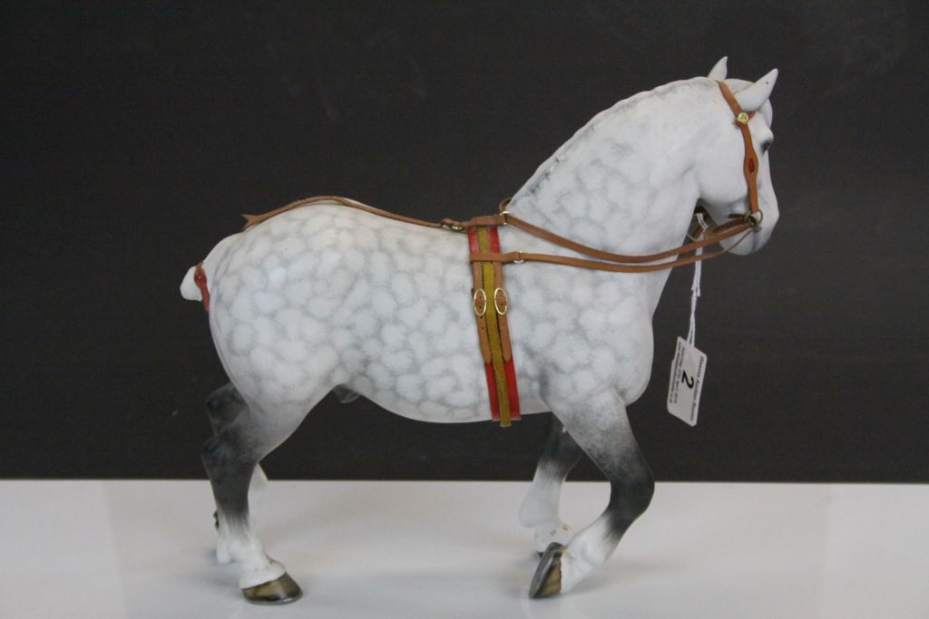 Beswick Matt version Dapple Grey Percheron Horse, approx 24.5cm tall