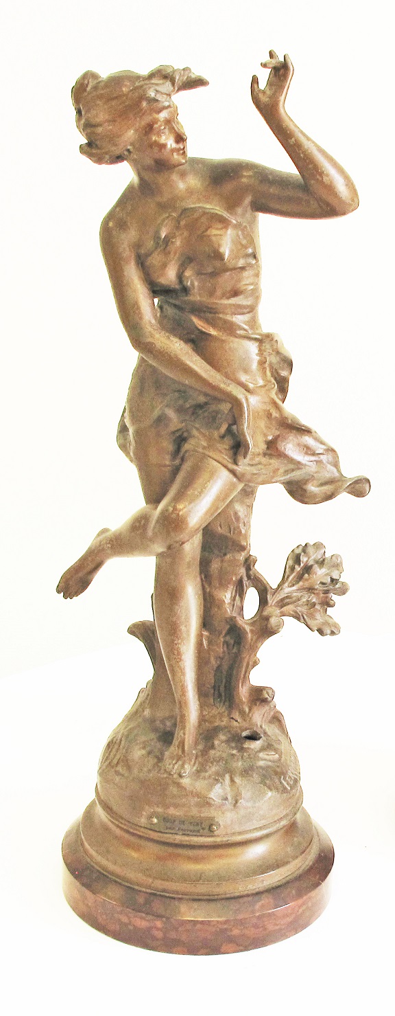 After ERNEST-JUSTIN FERRAND (French 1846-1932). 'COUP DE VENT'. Metal ...