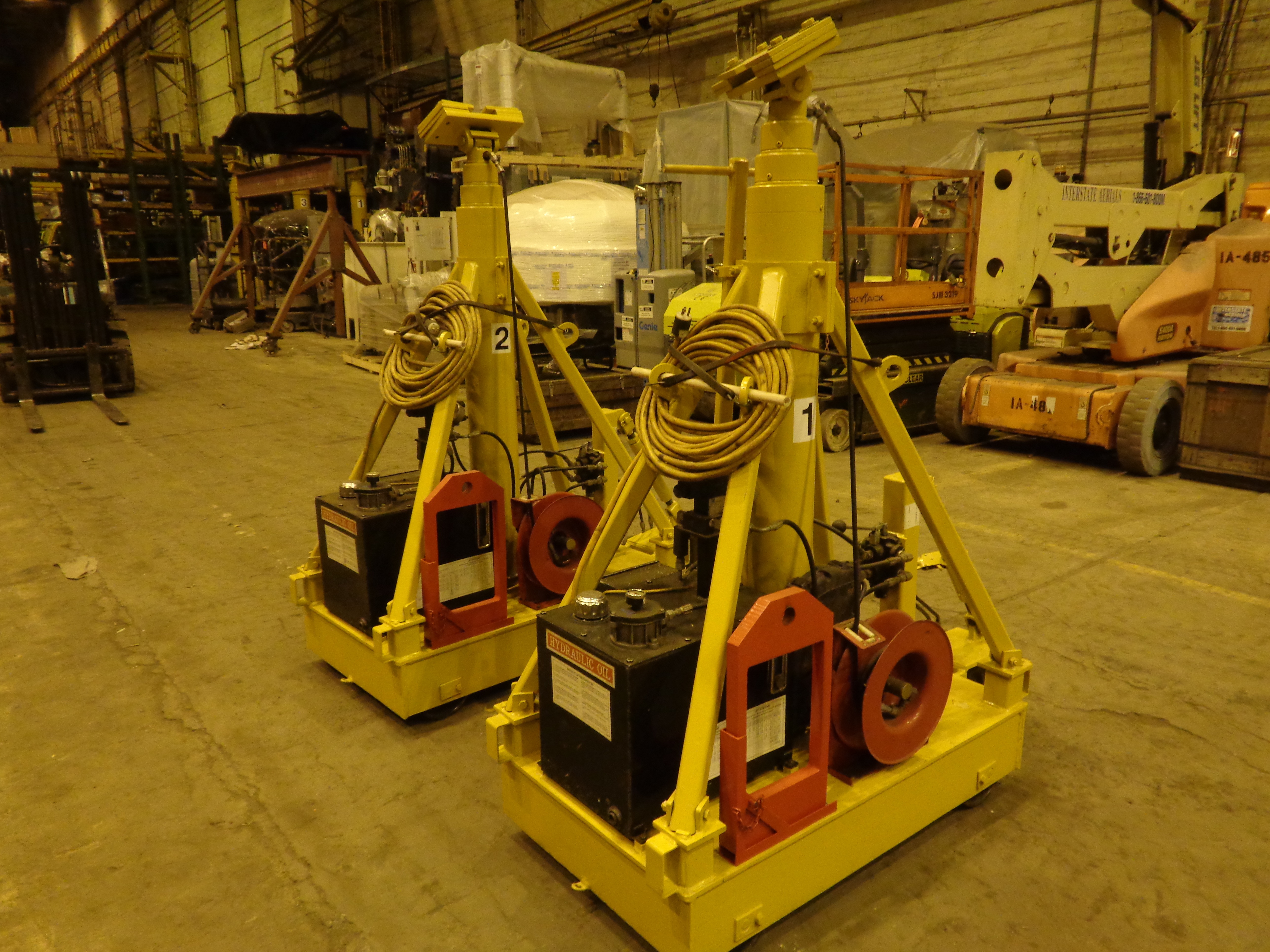 20 Ton Hydraulic Gantry Complette with 2 Lift Links for 8" Beams 2 ...