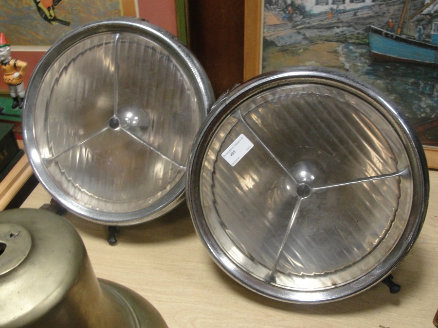 A pair of Lucas P100 headlamps, c1950