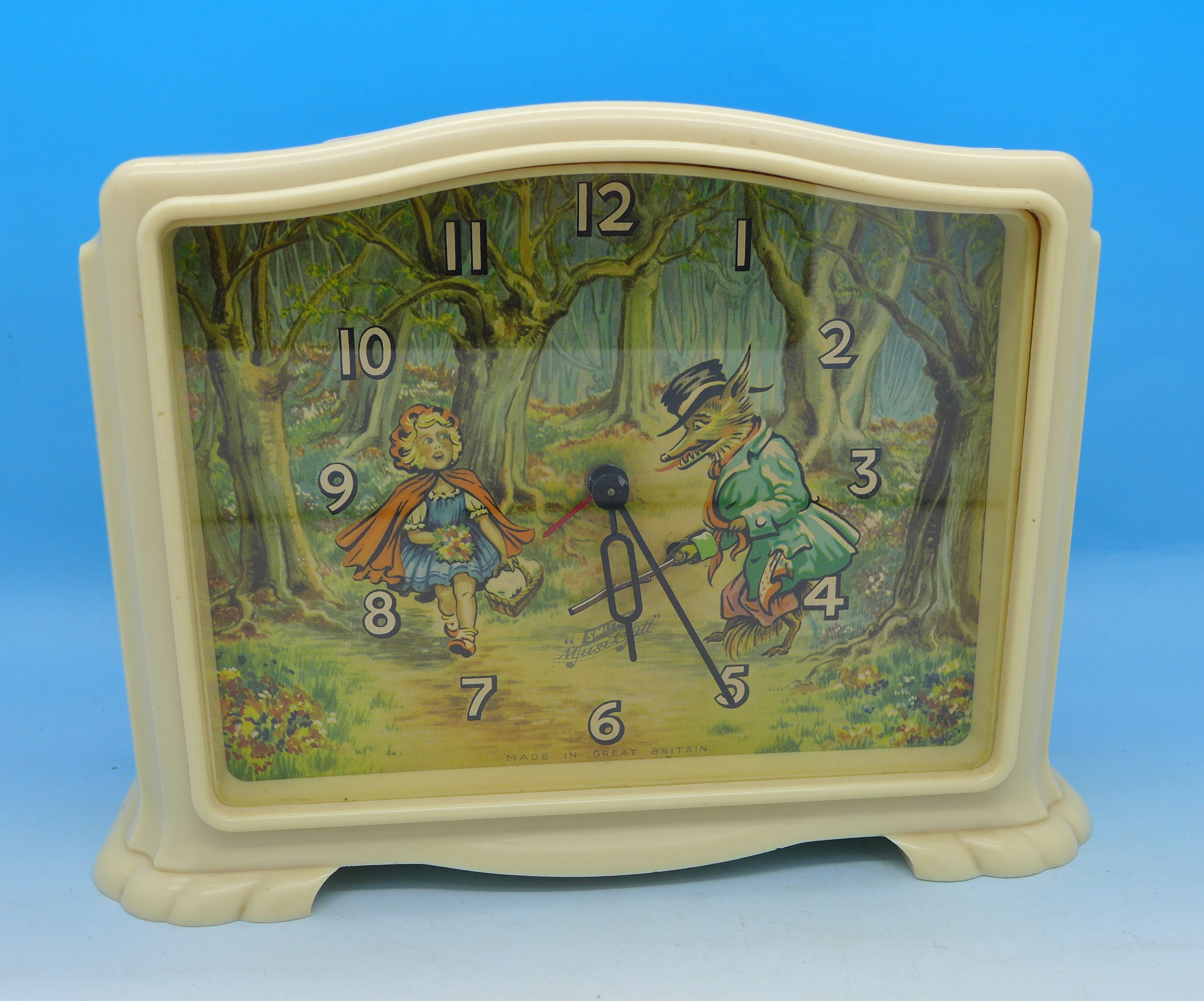 A Smiths Bakelite cased Little Red Riding Hood musical alarm clock ...