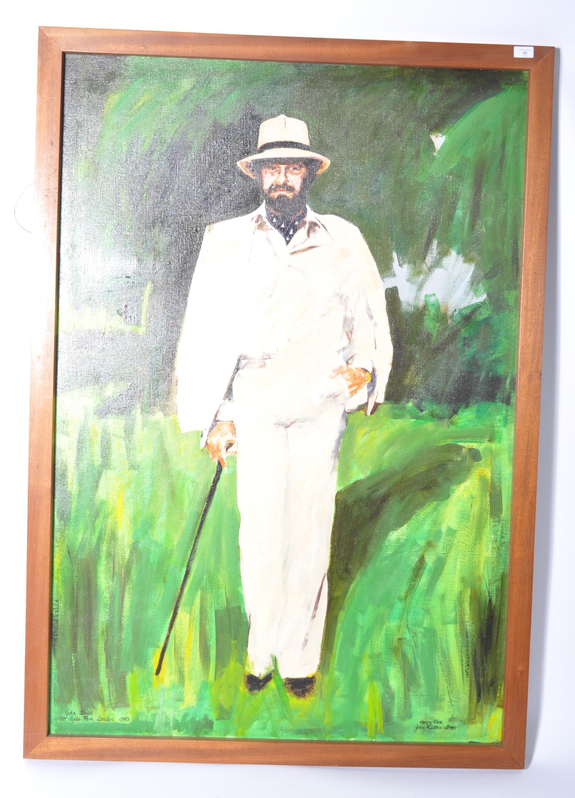 Henry Mee (British b.1955) large framed oil on canvas portrait study of ...