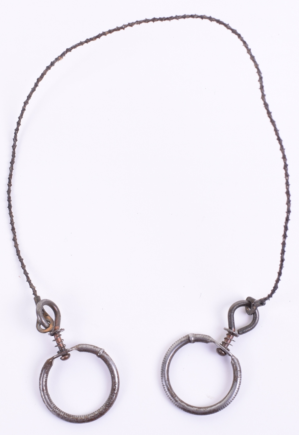 WW2 SOE / Commando Garrote Wire length of barbed wire with rings to ...