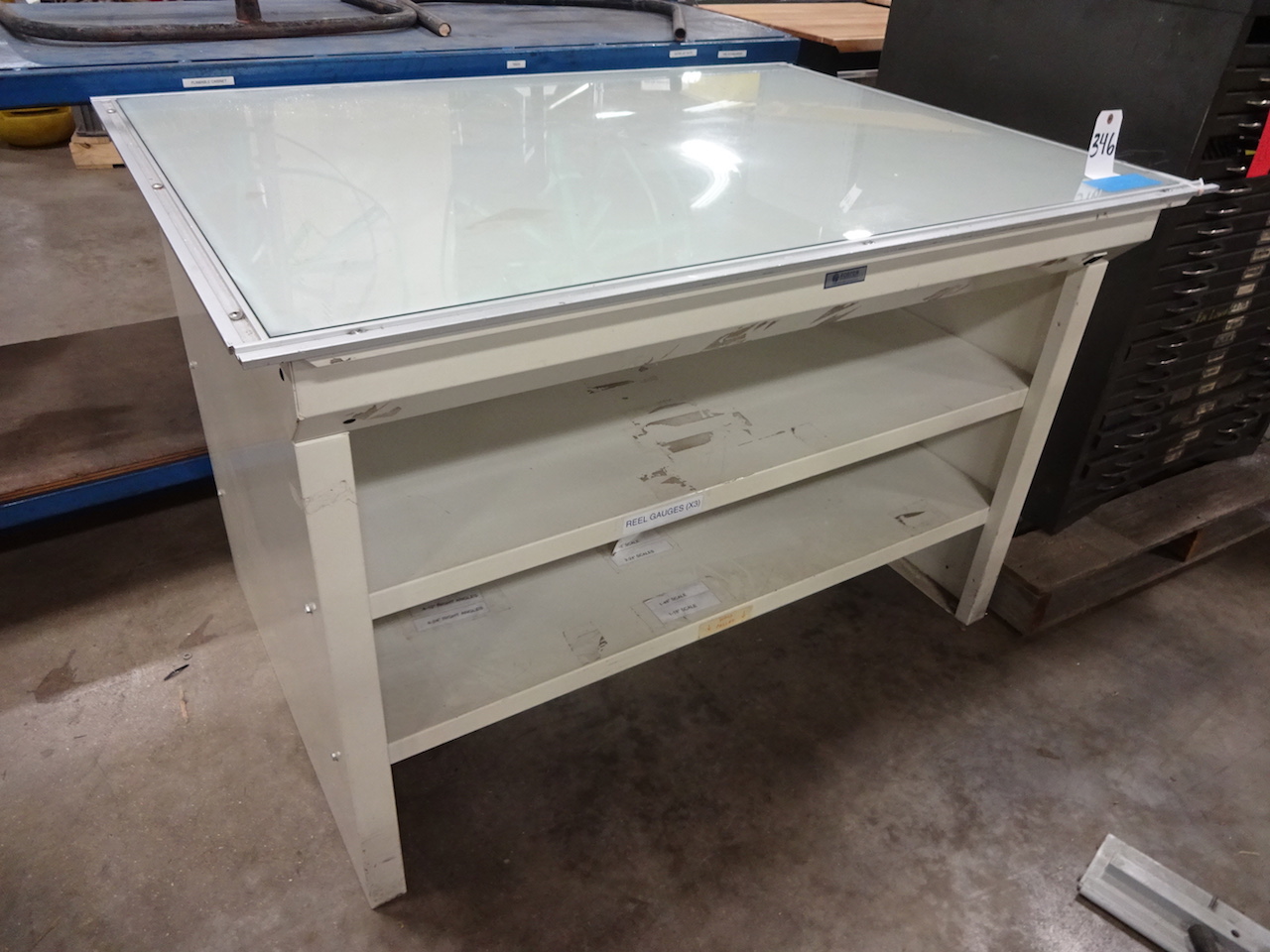 Heavy Duty Lighted Inspection Table - 38 1/2W X52 1/2L X35H 2 Shelves ...