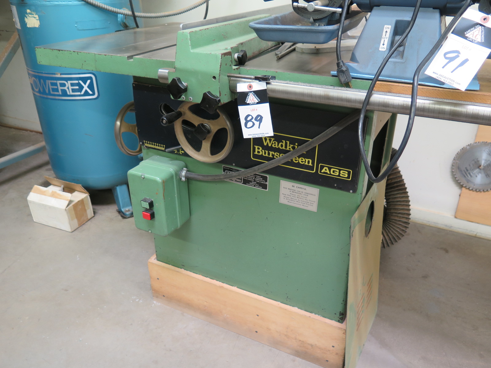 Wadkin Bursgreen mdl. 10â€ AGS 10â€ Tilting Arbor Table Saw s/n 10â ...