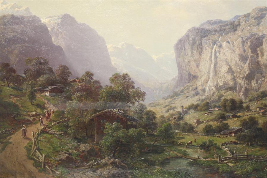 Joseph Nikolaus Butler 1822-1885, Oil on canvas, Signed, Alpine ...