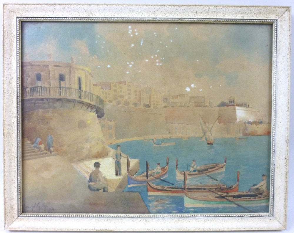 Joseph Galea (Maltese, 1904-1985): 'The Grand Harbour, Port of Valetta ...