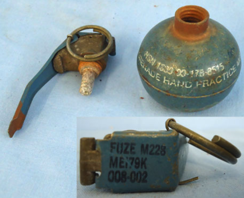 INERT DEACTIVATED. American M69 Practice Fragmentation Hand Grenade ...