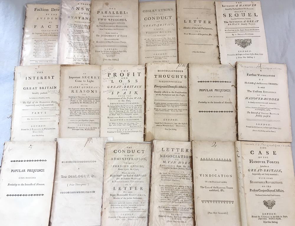 A group of 18th century British political pamphlets, 1742-43, 8vo ...