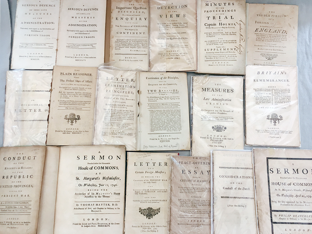 A group of 18th century British political pamphlets, 1742-56, 8vo ...