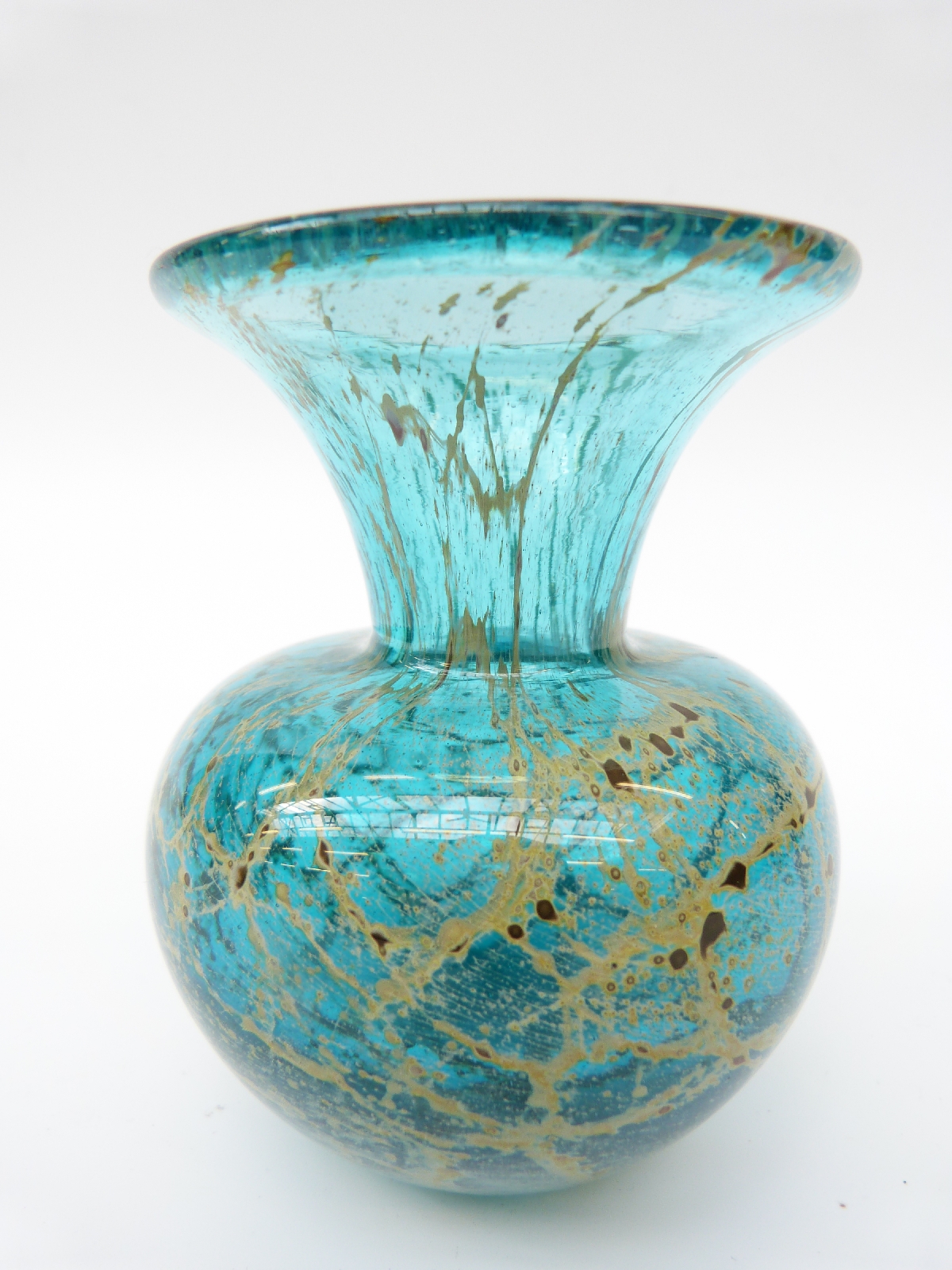 Mdina glass vase in the Sea & Sand pattern, indistinctly signed to base ...