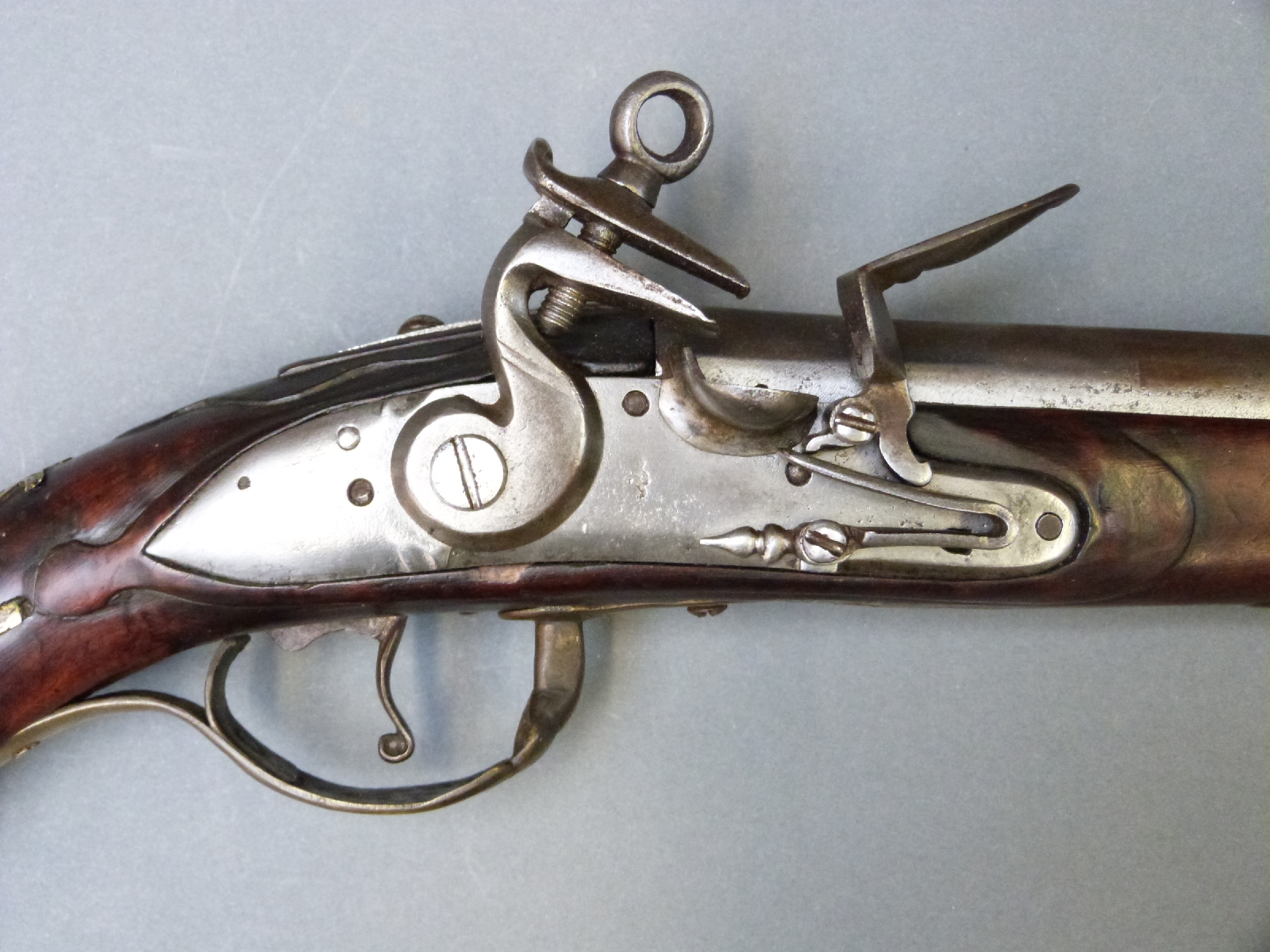 Italian flintlock hammer action Dragoon pistol with wooden ramrod and ...