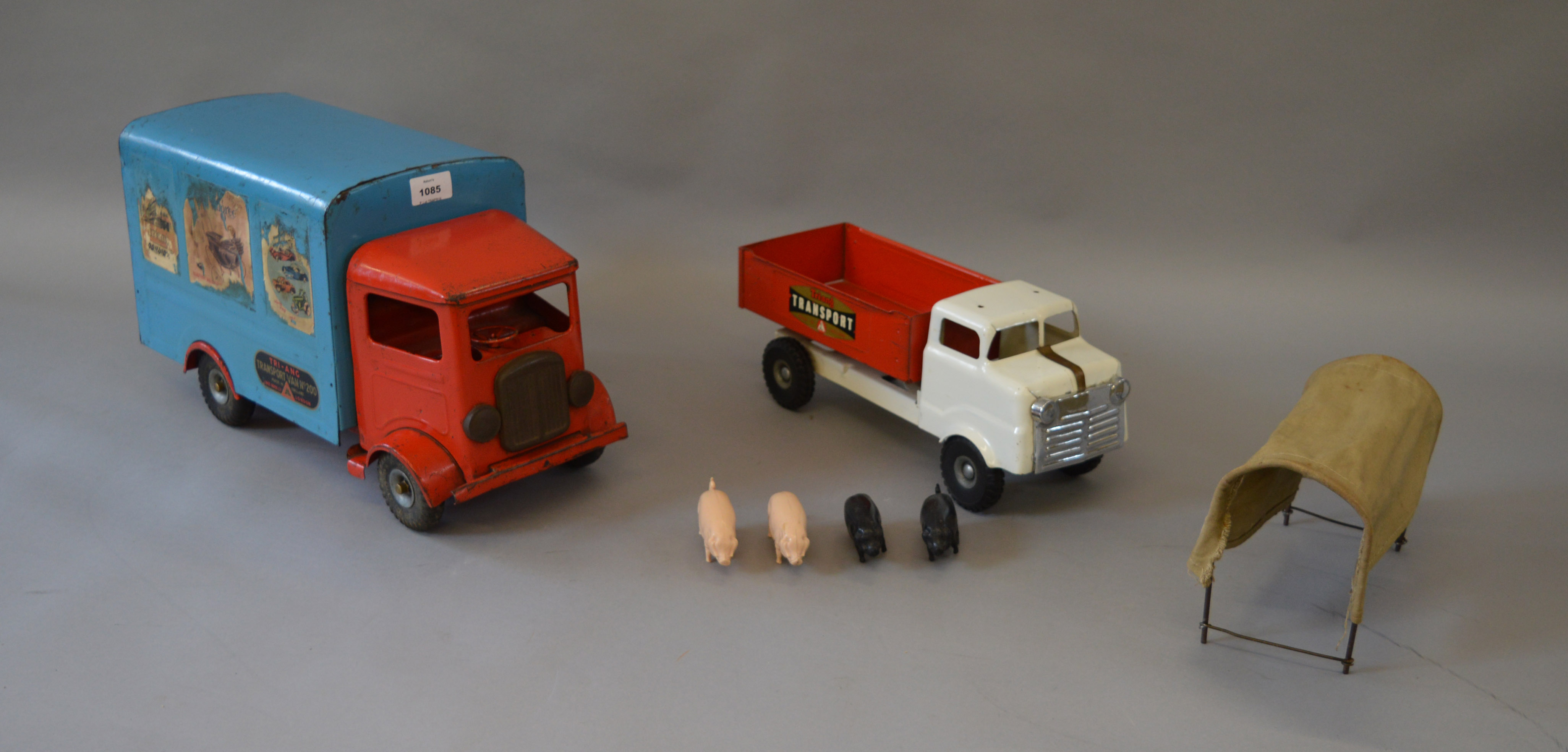 Triang pressed steel 200 Series Van together with a Triang Junior ...