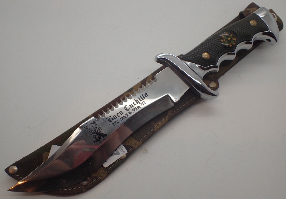 Buen Cuchillo Spanish hunting knife, canvas sheath with built in ...