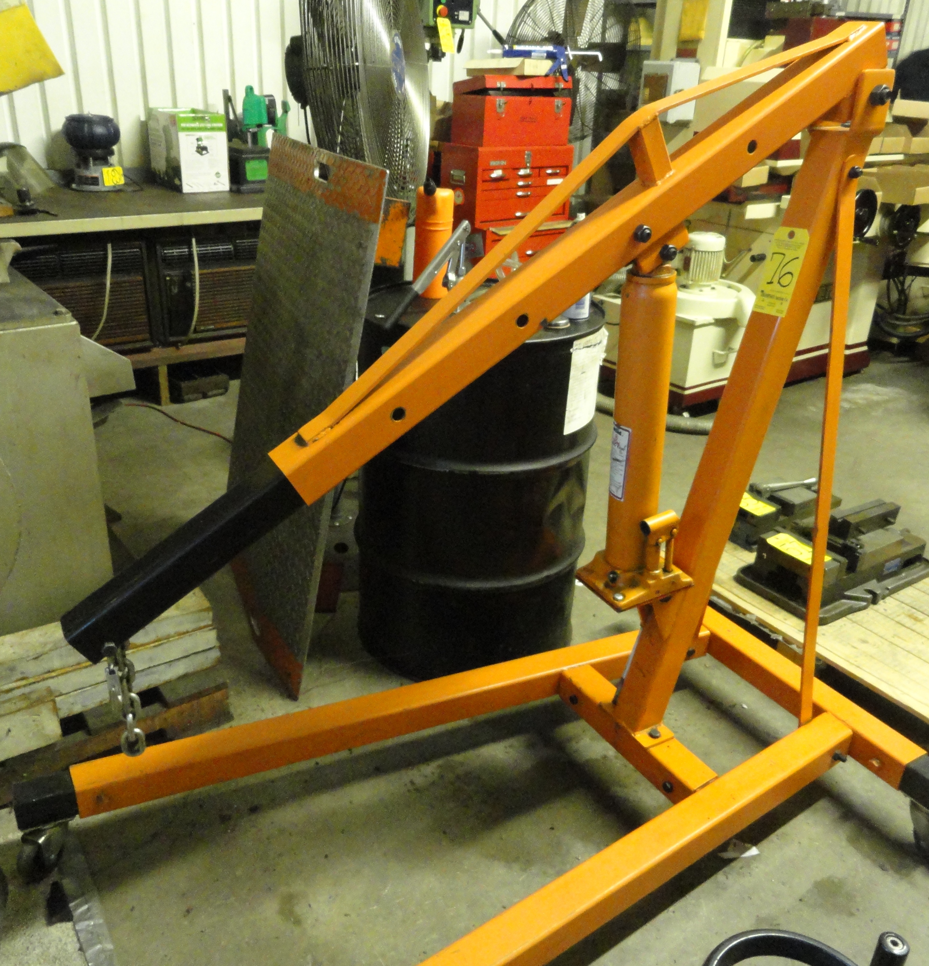 Allied 1 Ton Hydraulic Engine Puller/Shop Hoist, Model EH23, Casters ...