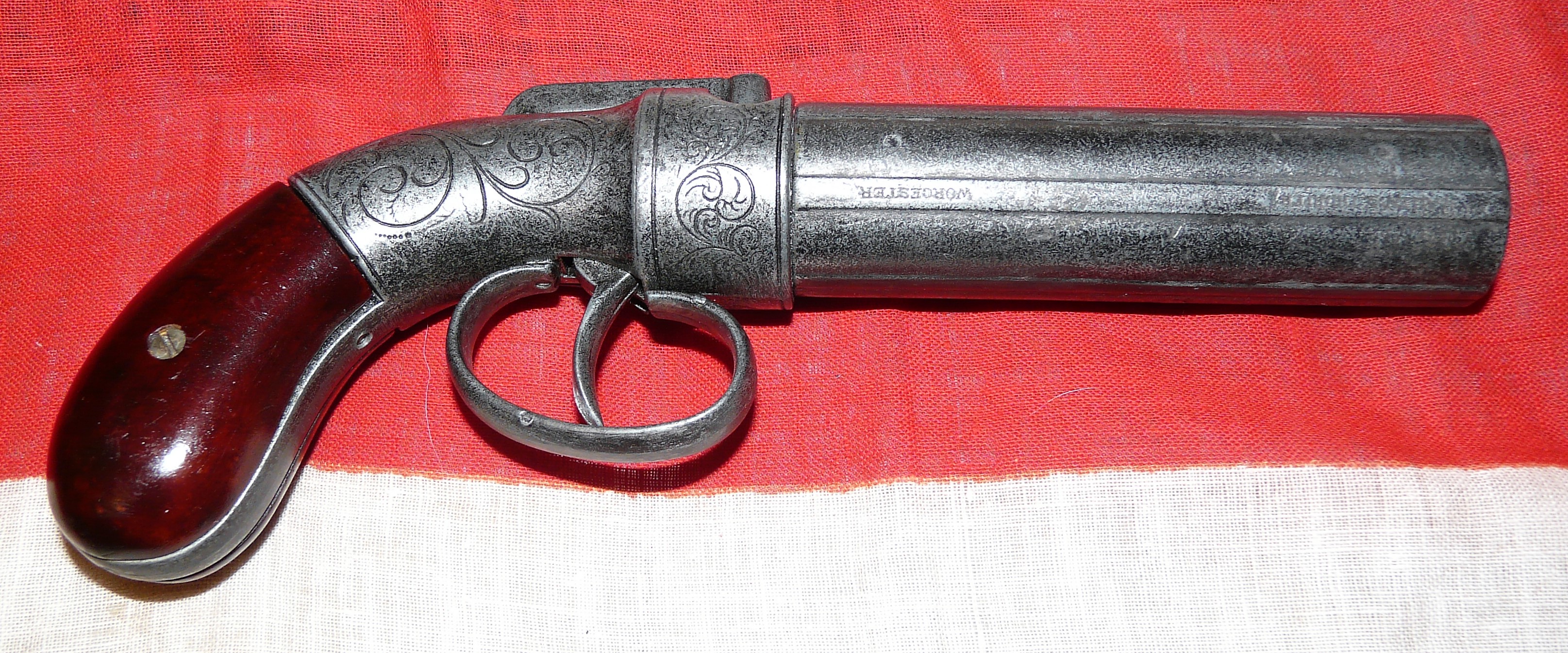 VINTAGE REPLICA PEPPERBOX REVOLVER MARKED ‘ALLEN AND THURPER, WORCESTER ...