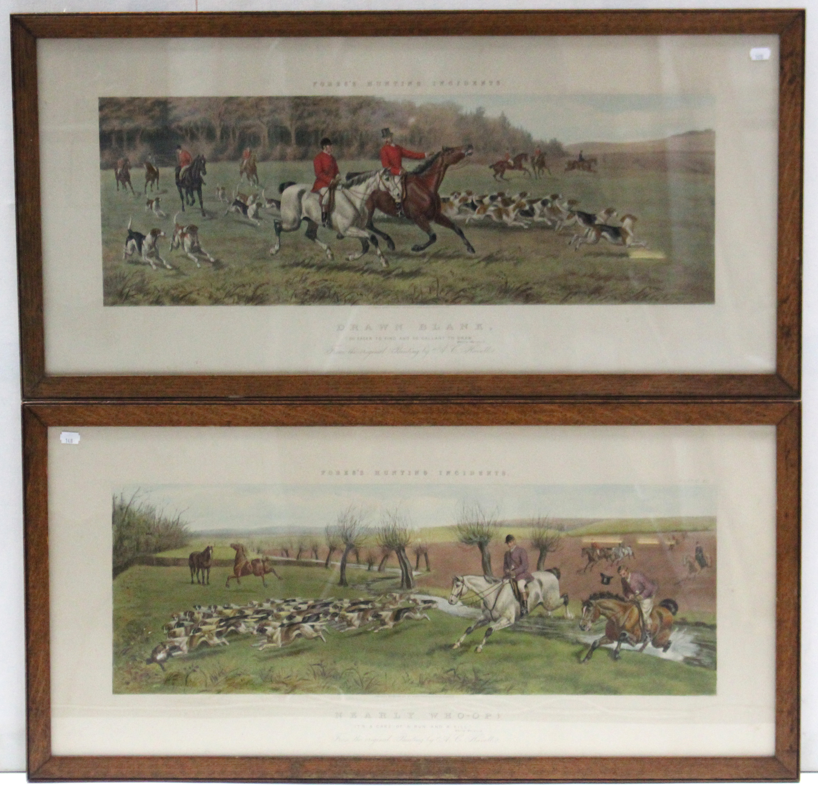 A set of four coloured fox-hunting prints after A.C. Havell from Fores ...