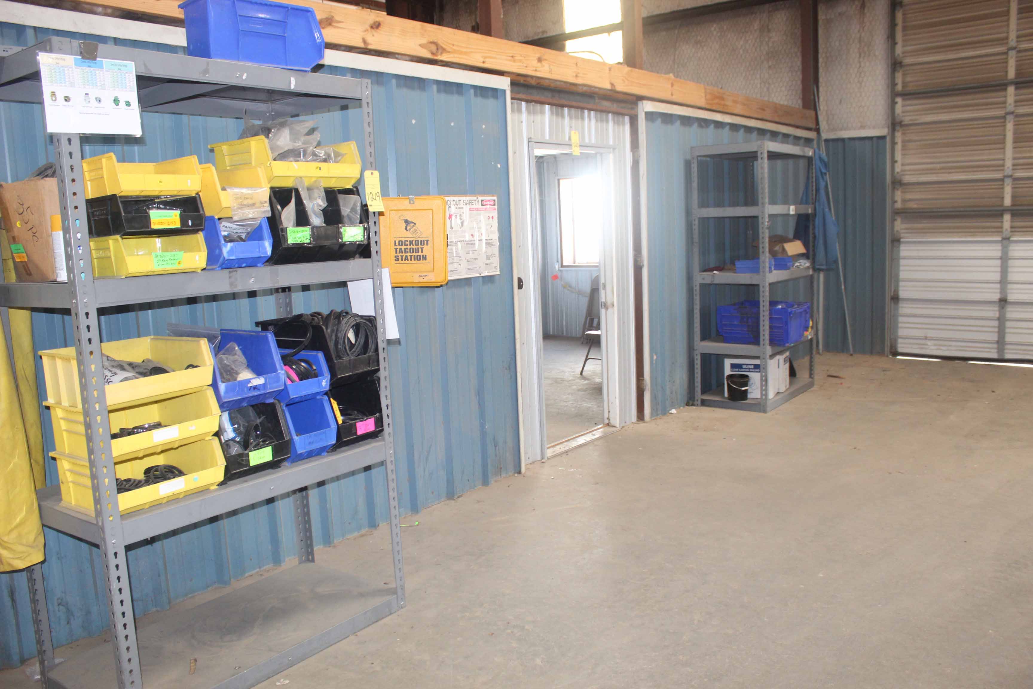 LOT CONSISTING OF: gaskets, shipping supplies (on two racks)