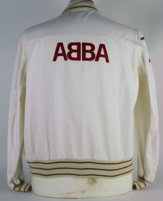 A white Abba 1977 Australian Tour jacket of the type that would have ...