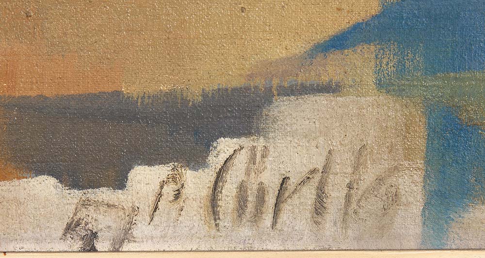 Cuerlis, Peter (Pitt): Abstrakte Schiffe. Öl/Leinwand, rechts unten ...