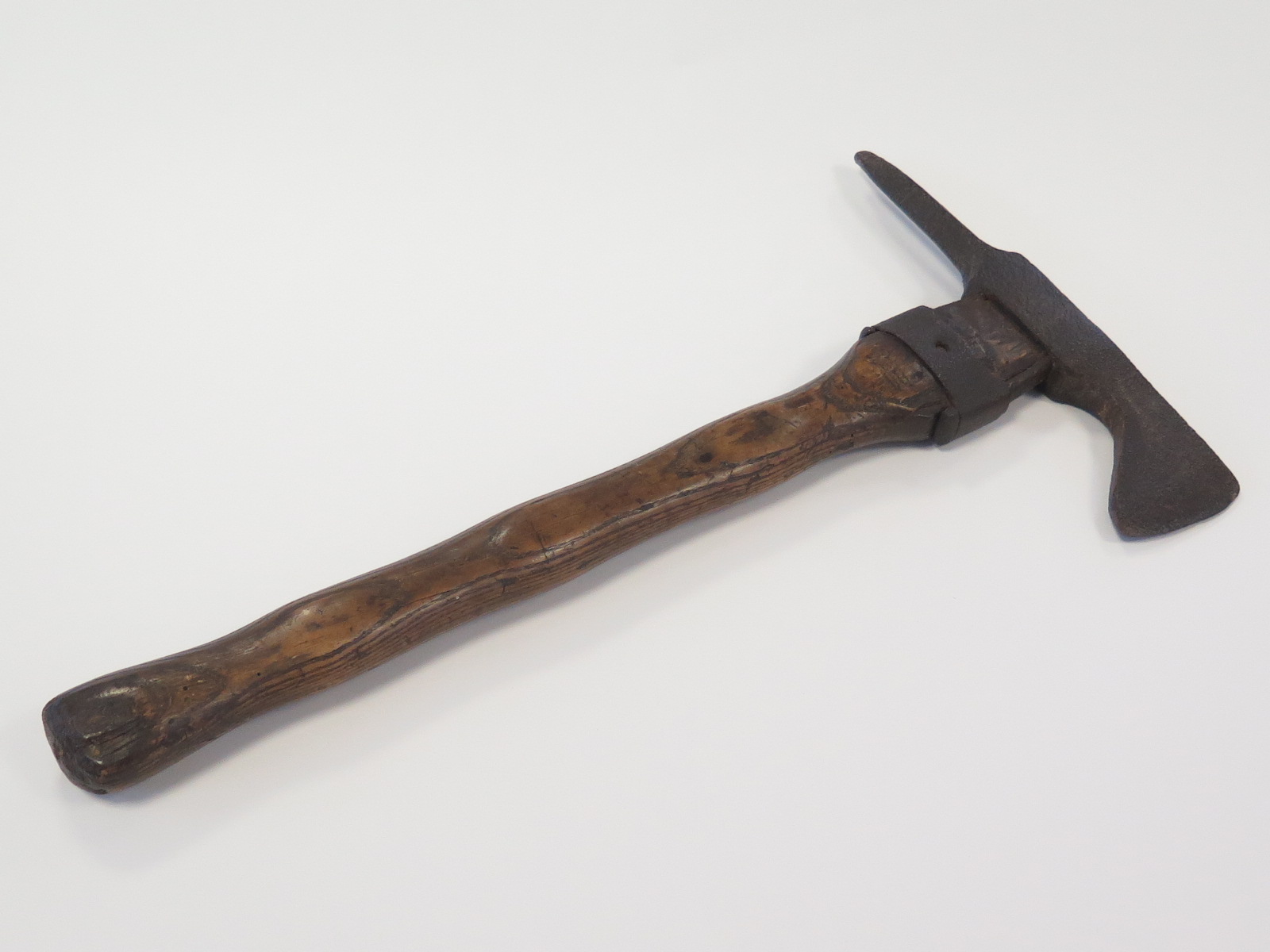 Axe: a WW1 Era hand pickaxe of German (?) origin. Heavily pitted, some ...