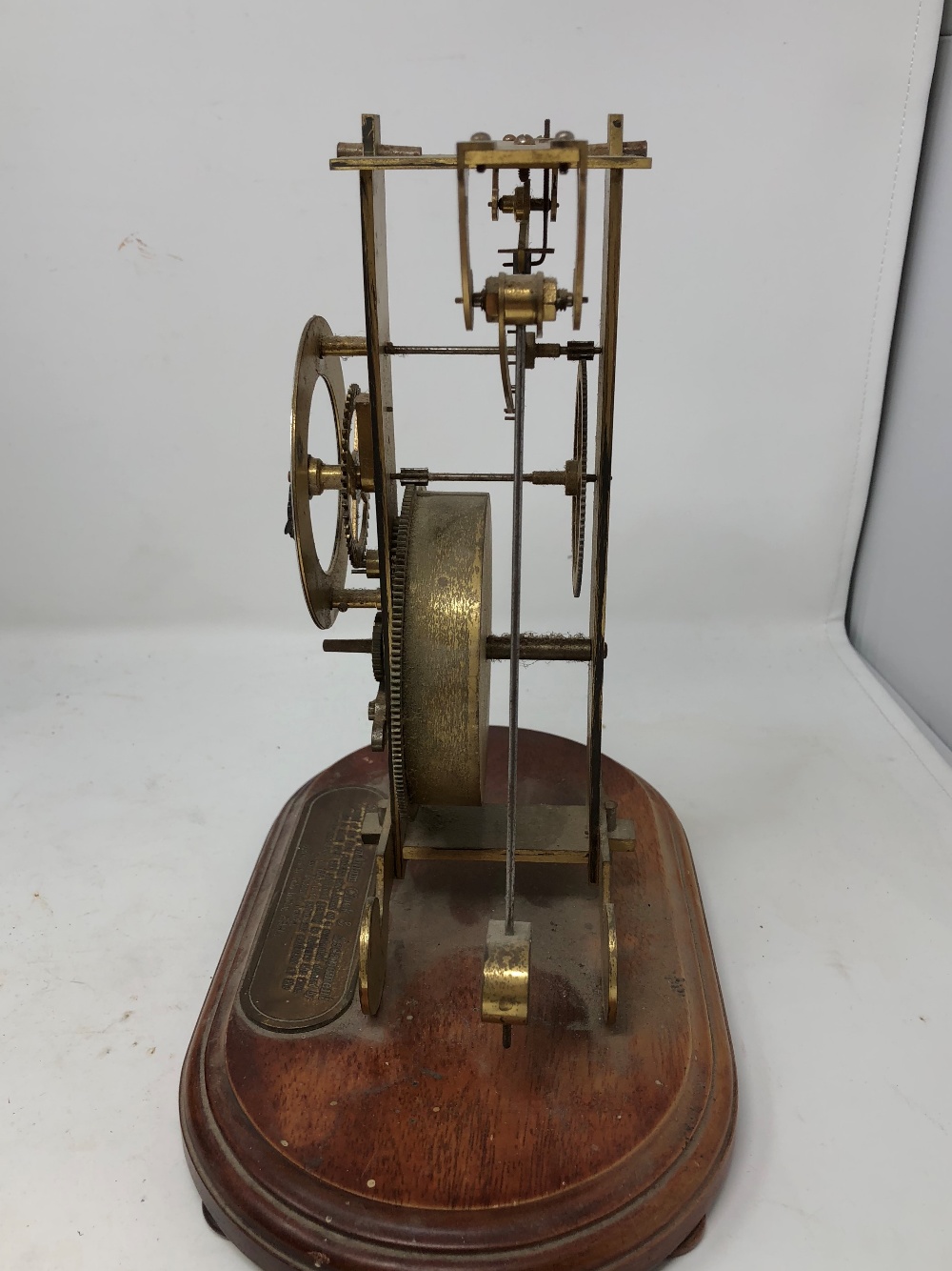 A model of Galileo's pendulum clock and escapement circa 1642. Mounted ...