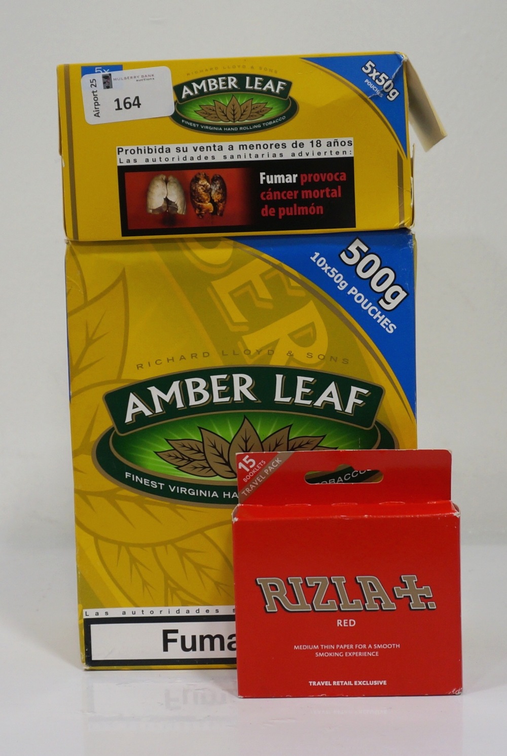 750G AMBER LEAF ROLLING TOBACCO 15 x 50g pouches; together with RIZLA+ ...