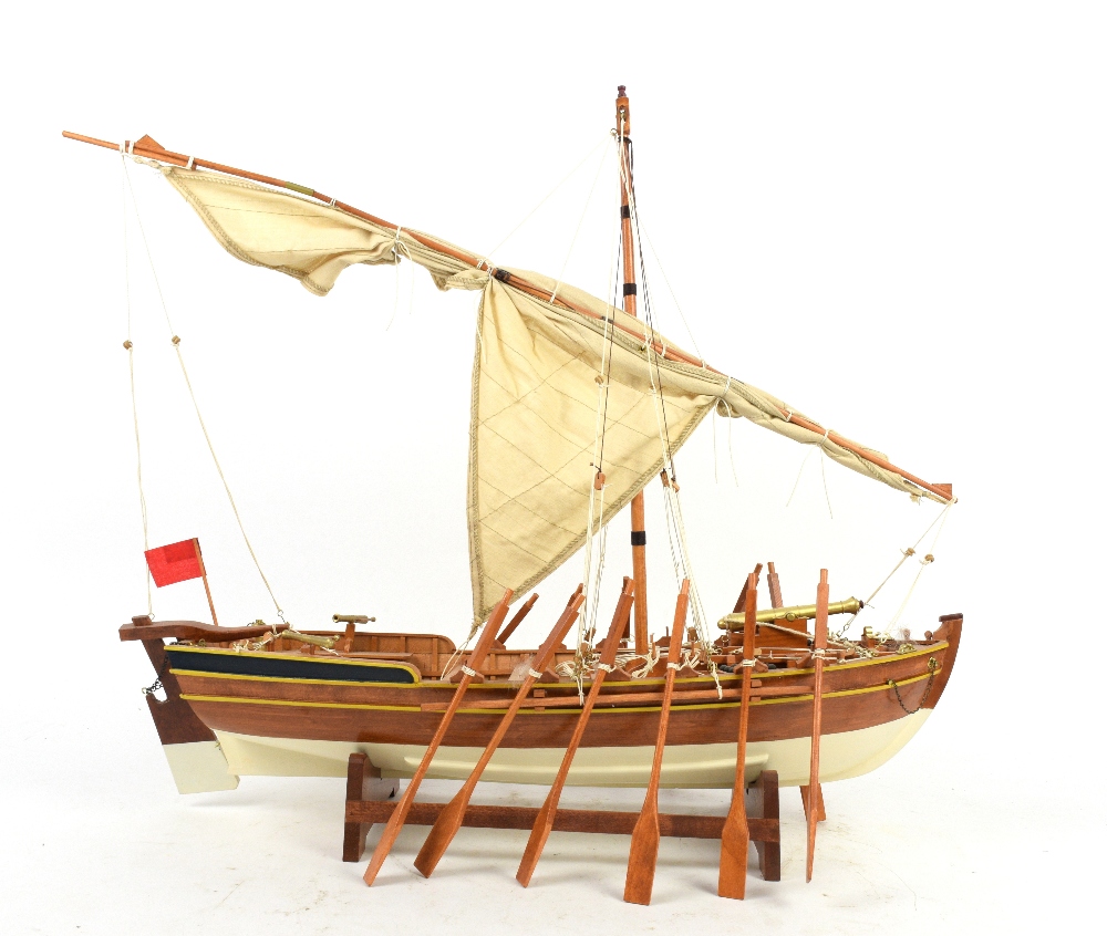 Nauticalia scale model of a Royal Navy armed cutter, 53cm (h) x 68cm (l)..