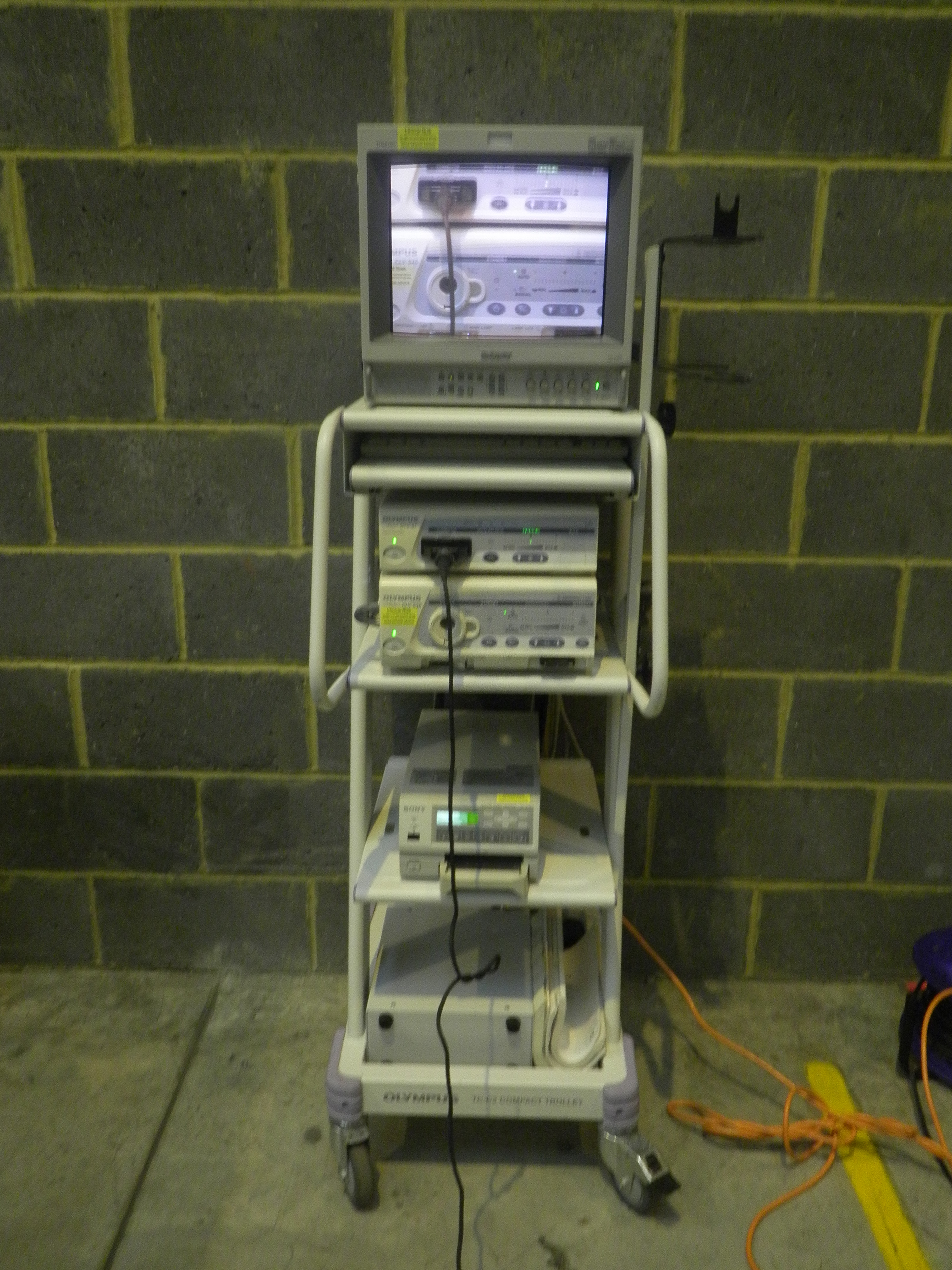 Olympus TC-C2 Compact Endoscopy Stack Trolley with Olympus Visera OTV ...