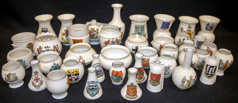 Collection Of 40 Goss Crested Ware, Mostly Vases And Bowls, Towns To ...
