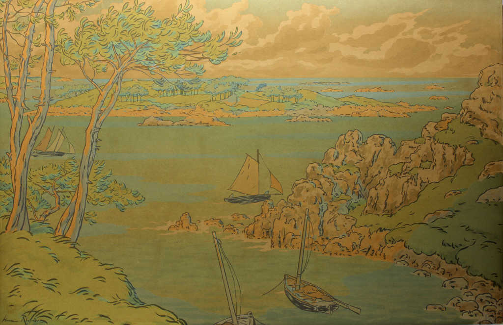 Henri RIVIERE (1864-1951), "Paysage maritime Côtes d'Armor ...