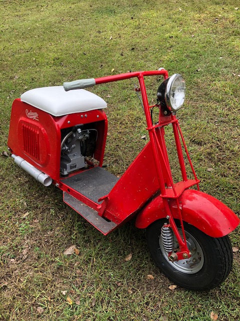 Fully restored Cushman box step through Husky motor scooter