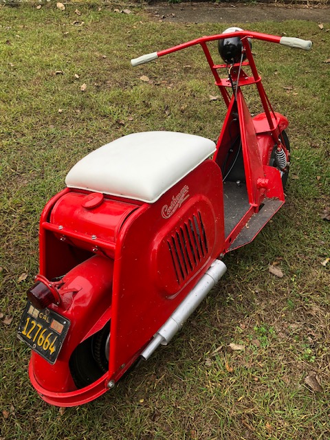Fully restored Cushman box step through Husky motor scooter