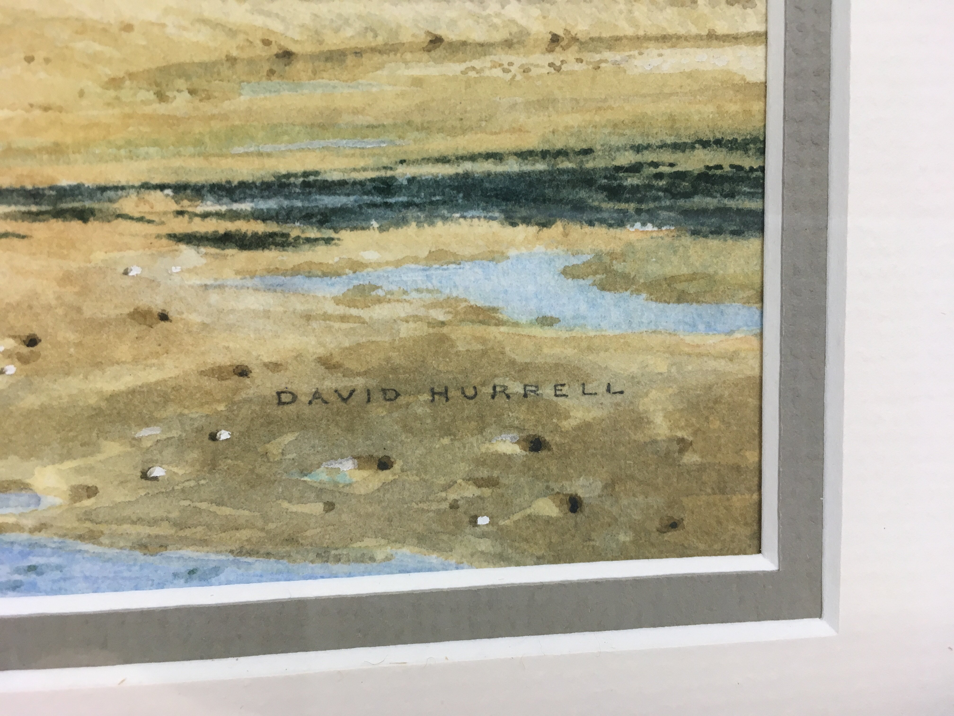 A watercolour depicting a boat by David Hurrell. Size approx 53x44cm.