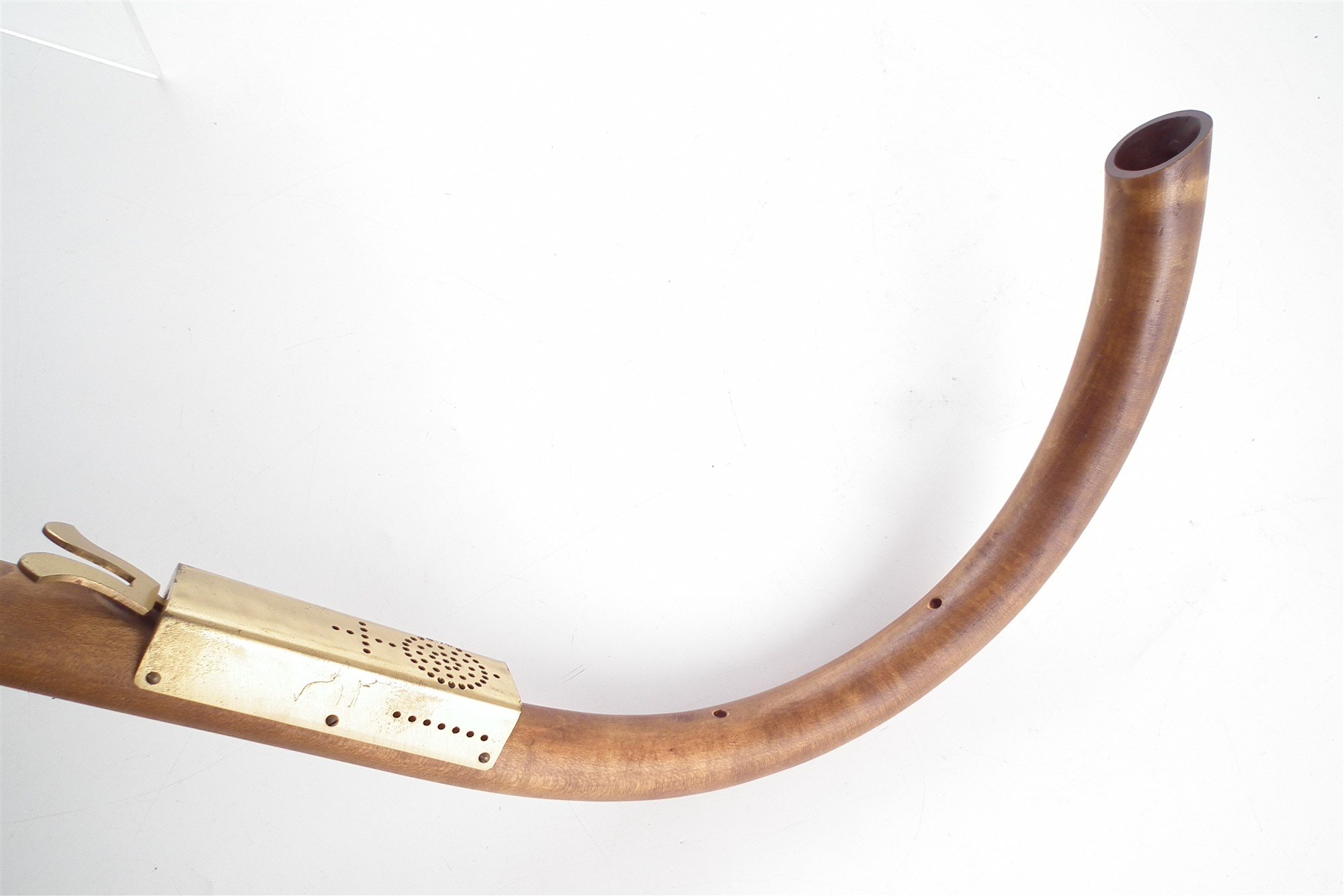 Bass Crumhorn by Gunter Korber, with brass keys, 101cm long