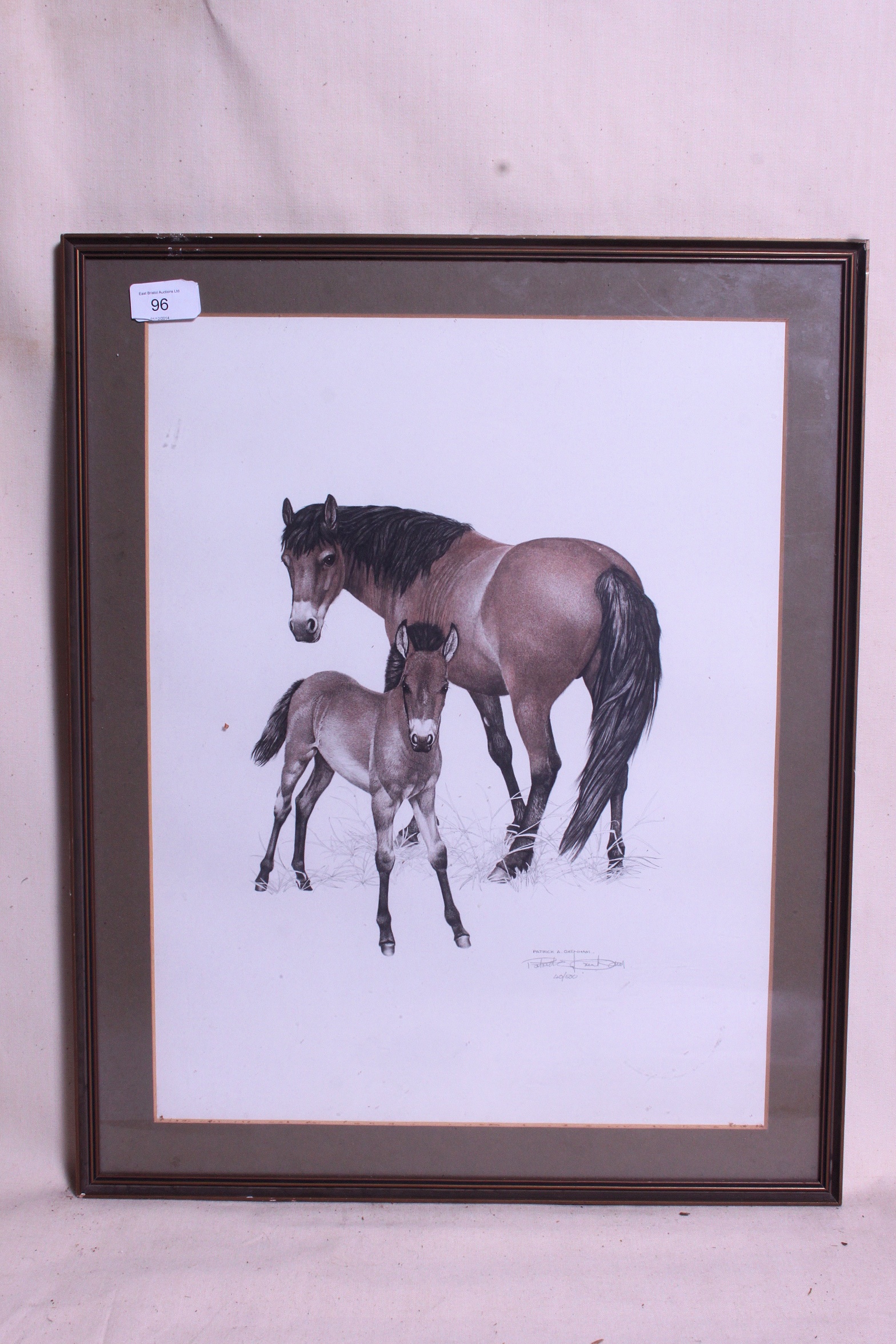 Patrick A Oxenham. A framed limted editionwatercolour print of horse ...