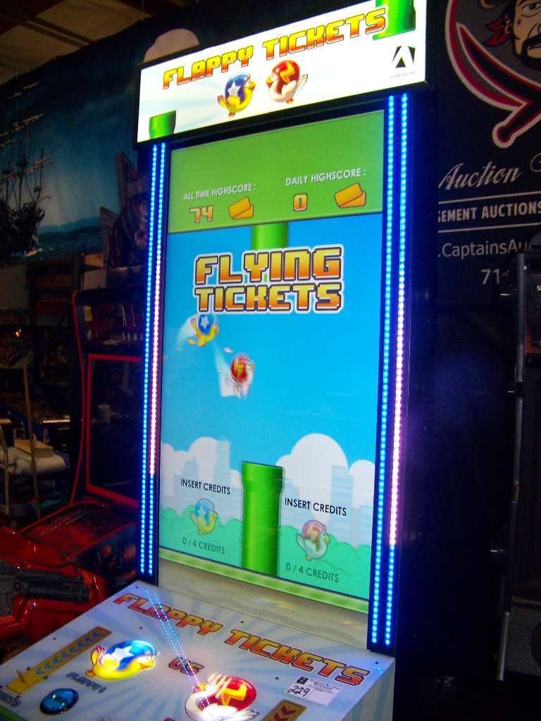 FLAPPY TICKETS ARCADE GAME 60" LCD ADRENALINE Item is in used condition ...