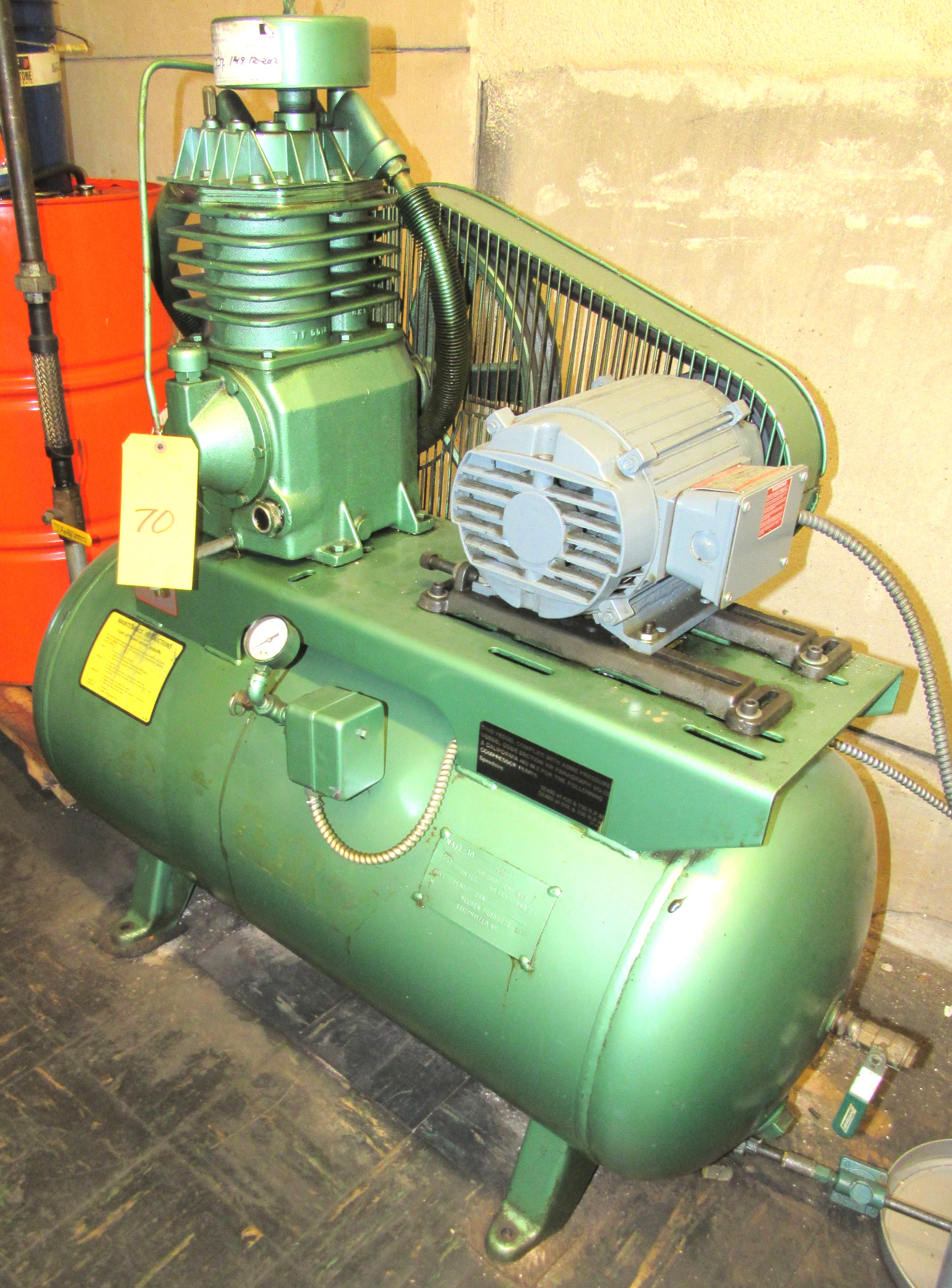 Speedaire Mod.3Z494 5HP Horizontal Air Compressor