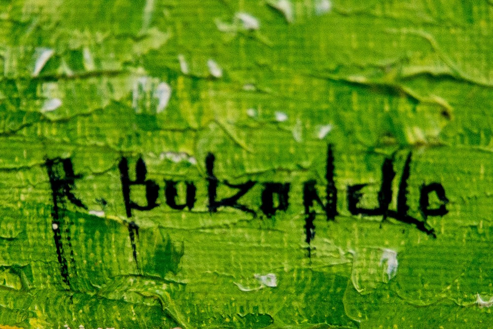 Roger Bolzonello (b.1944), 'Le Jardin et Le Parasol', oil on canvas ...