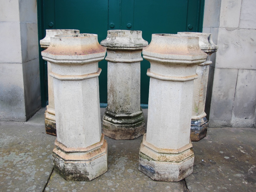 A group of five late Victorian octagonal shaped Garnkirk pottery ...