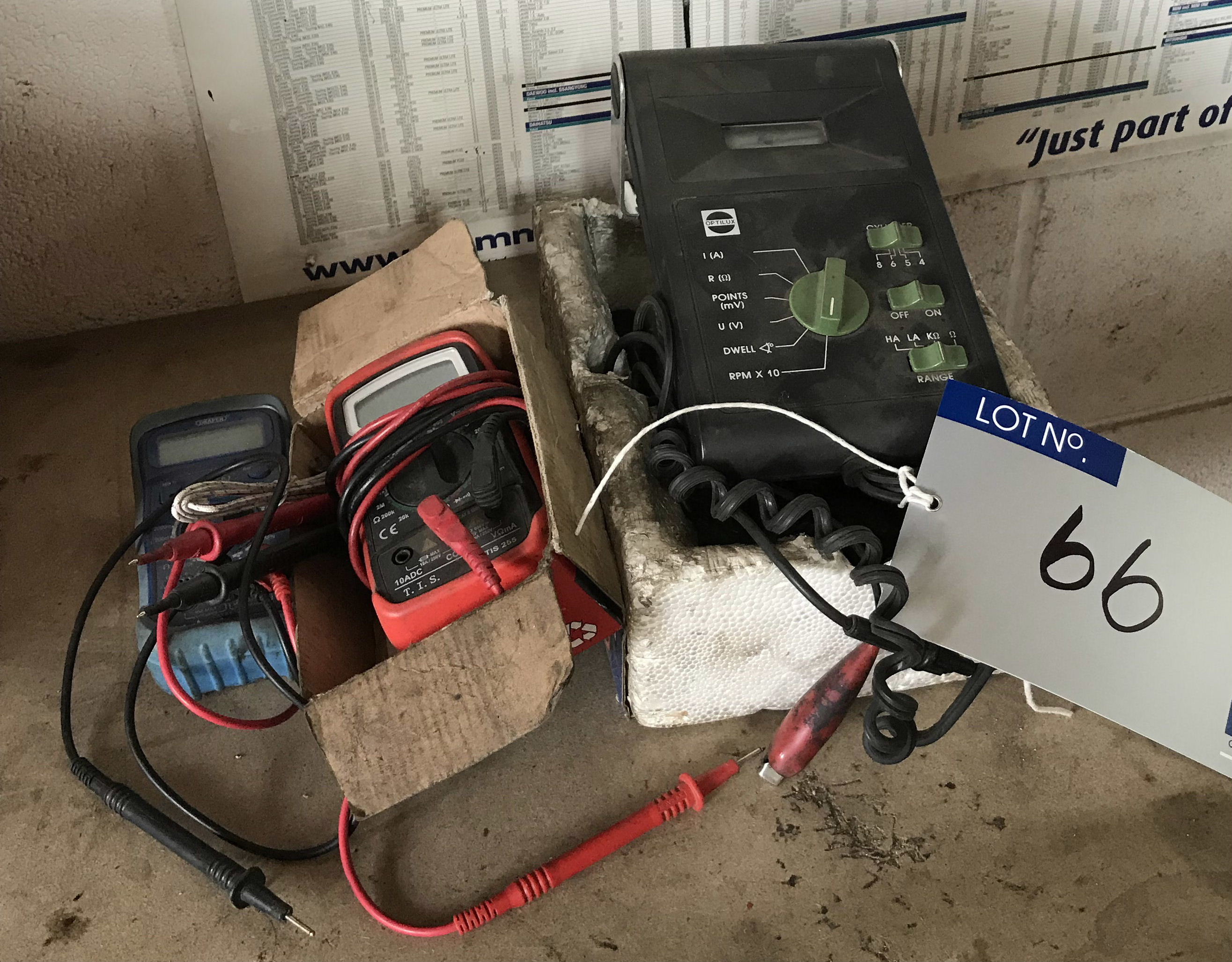 Test Equipment including Optilux Dwell Tester, TIS 255 Multimeter ...